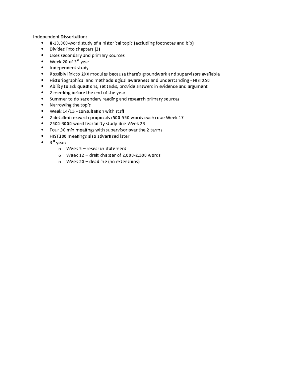 Week 1 - Lecture 1 (Intro) - Independent Dissertation: 8-10,000-word ...