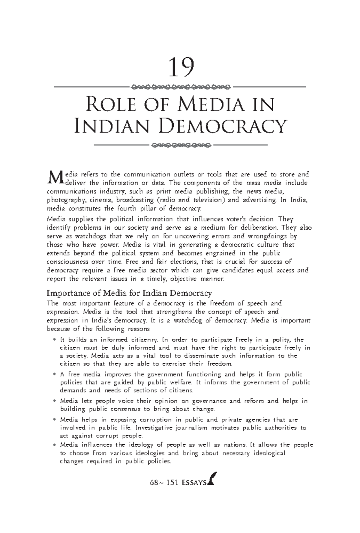 Role of Media in democracy - M edia refers to the communication outlets ...