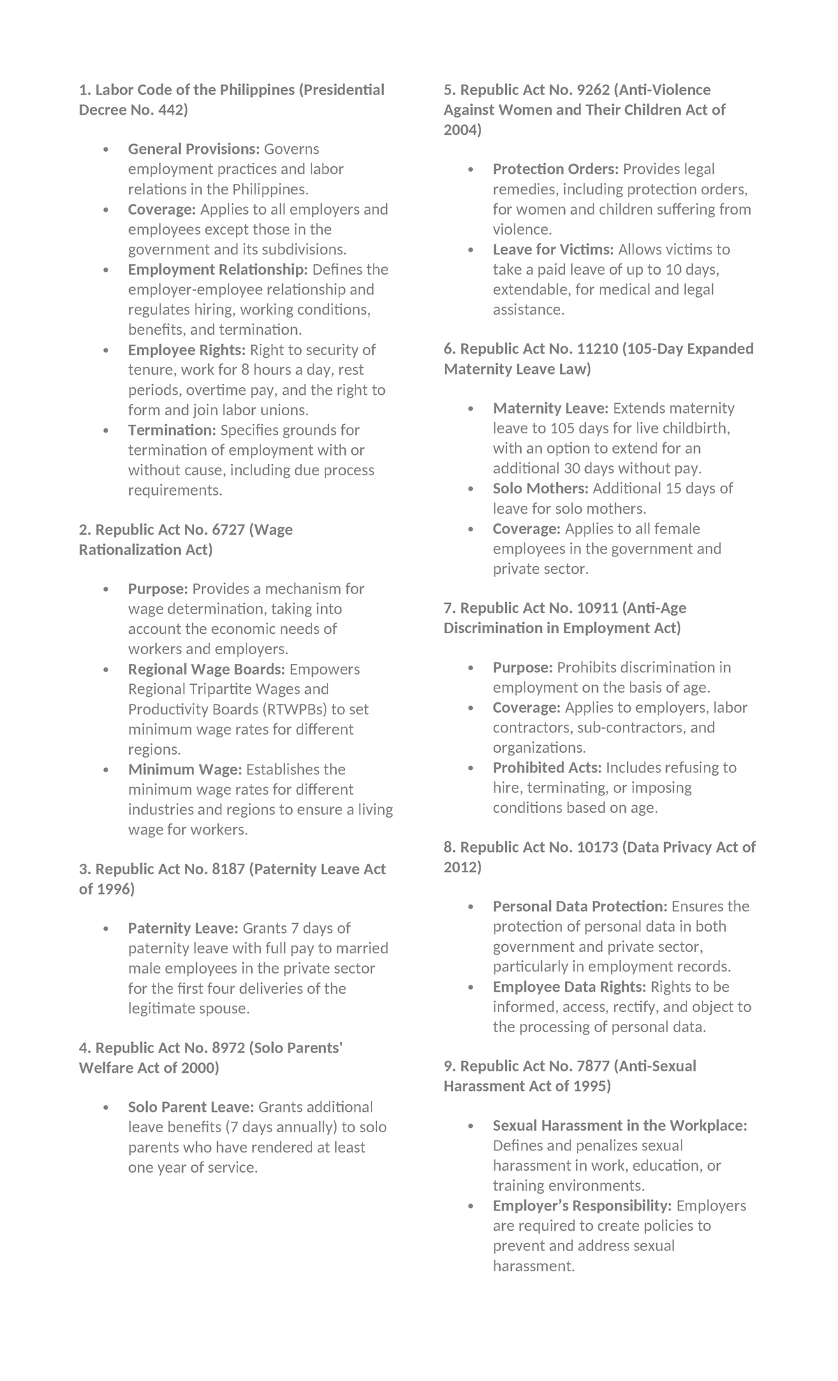 CHRA Labor LAW Notes - 1. Labor Code of the Philippines (Presidential ...