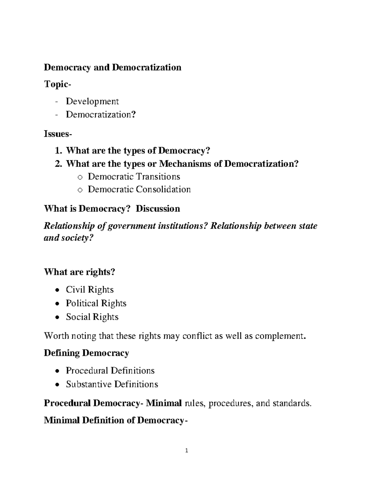 Unit 5 Democracy and Democratization notes-5 - Democracy and ...