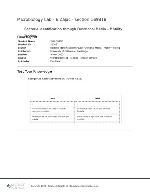 Microbiology Lab Study Guide Biomedstudy - BIMM 120 - Microbiology LAB ...