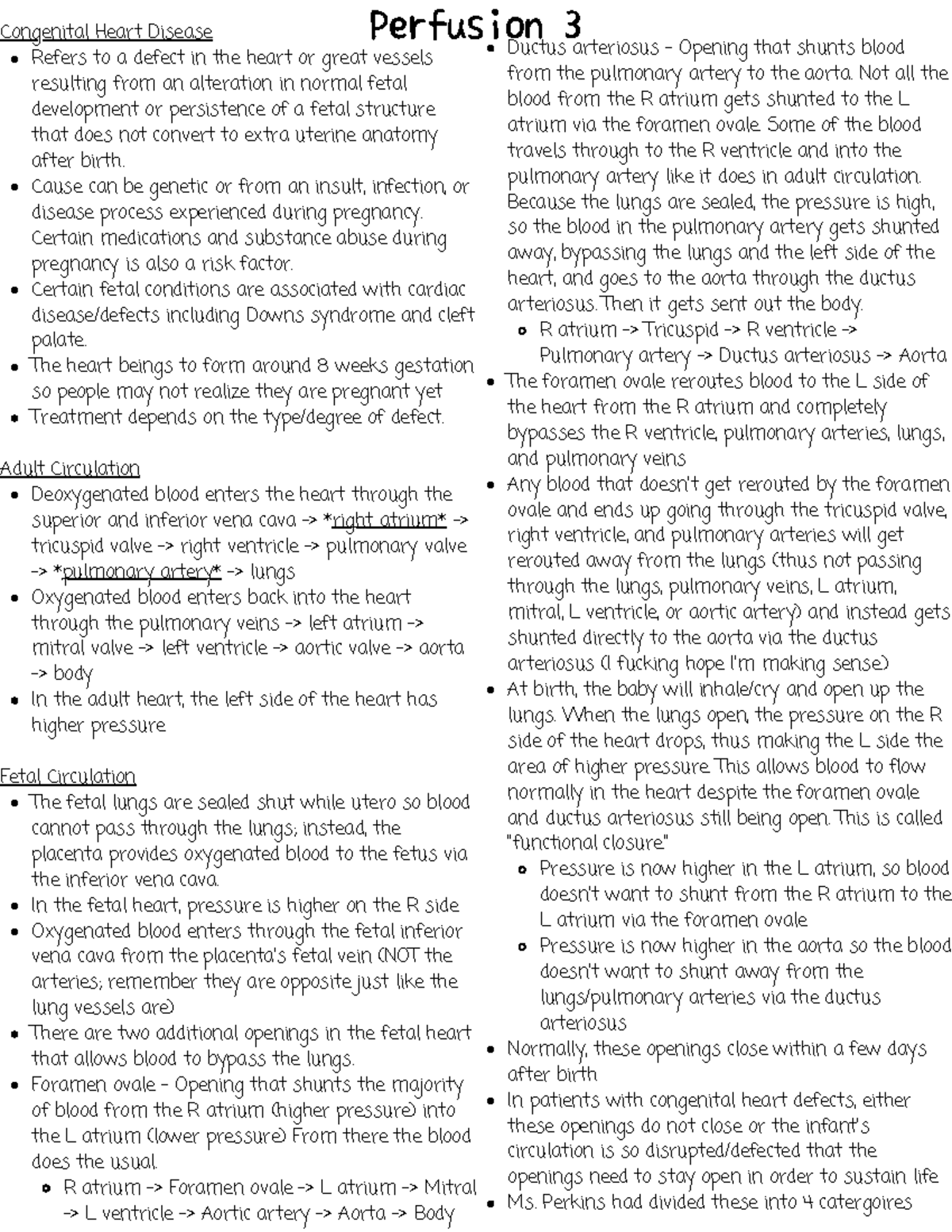 Perfusion 3 - Practice - Refers to a defect in the heart or great ...