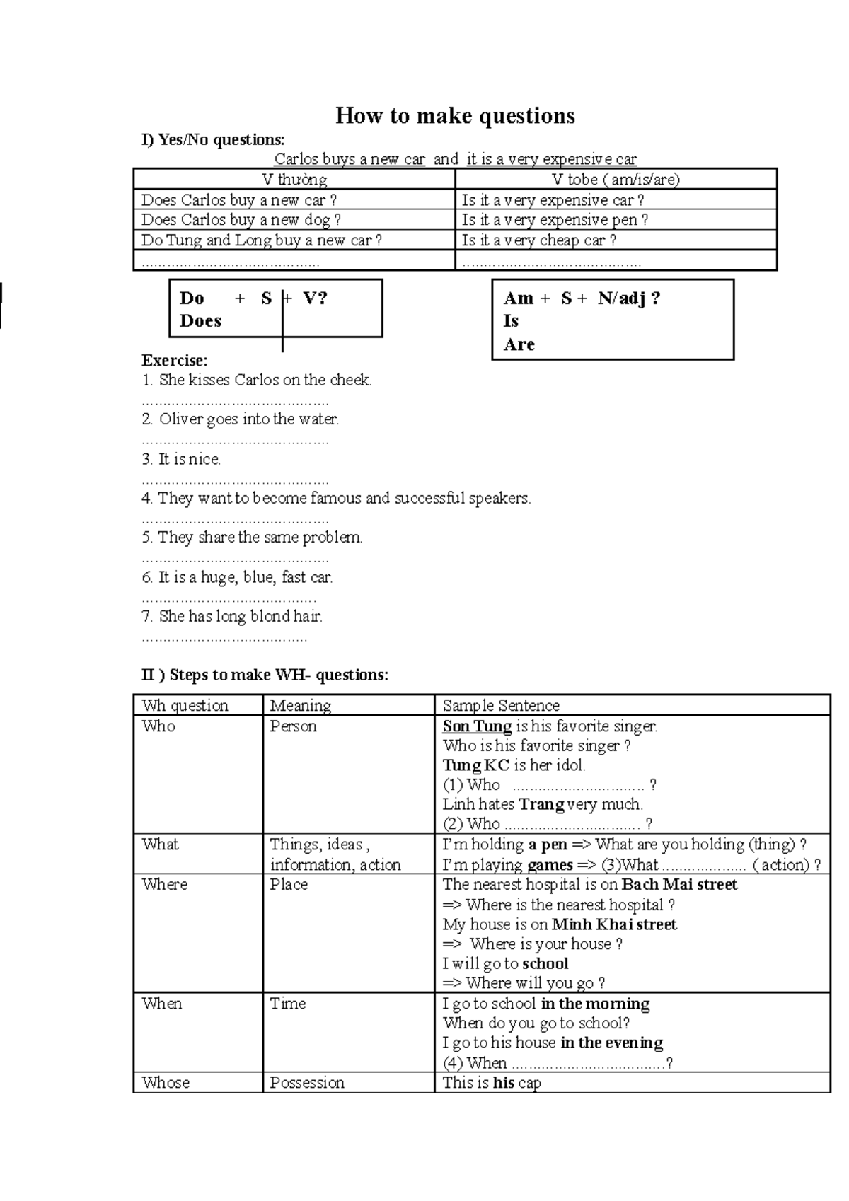 How to make questions ( officially ) - ver 2 - How to make questions I ...