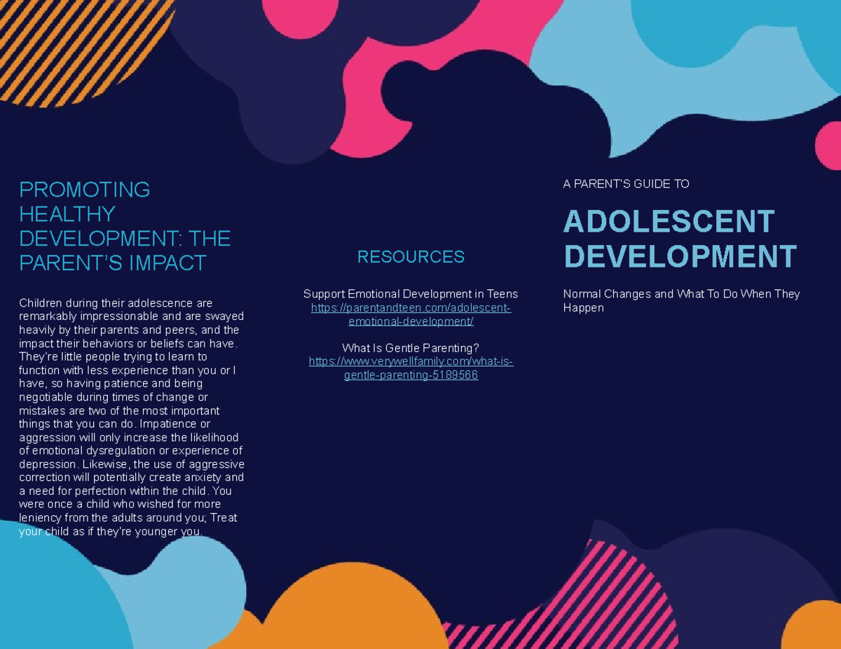 Development Pamphlet - PROMOTING HEALTHY DEVELOPMENT: THE PARENT’S ...