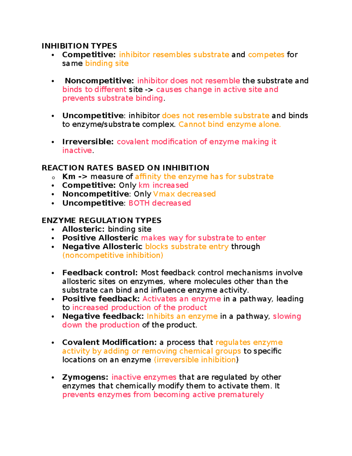 Vitamin - Summary Descriptive Biochemistry - INHIBITION TYPES ...