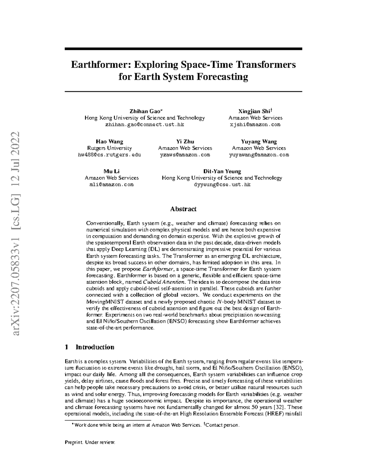 2207 - dsvbdivudbvib - Earthformer: Exploring Space-Time Transformers for Earth System ...