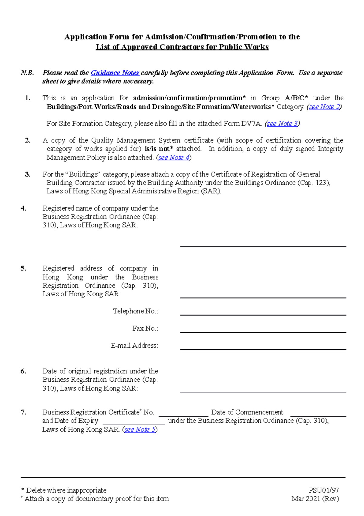 Approved List - Application Form Mar 2021 - Application Form for ...