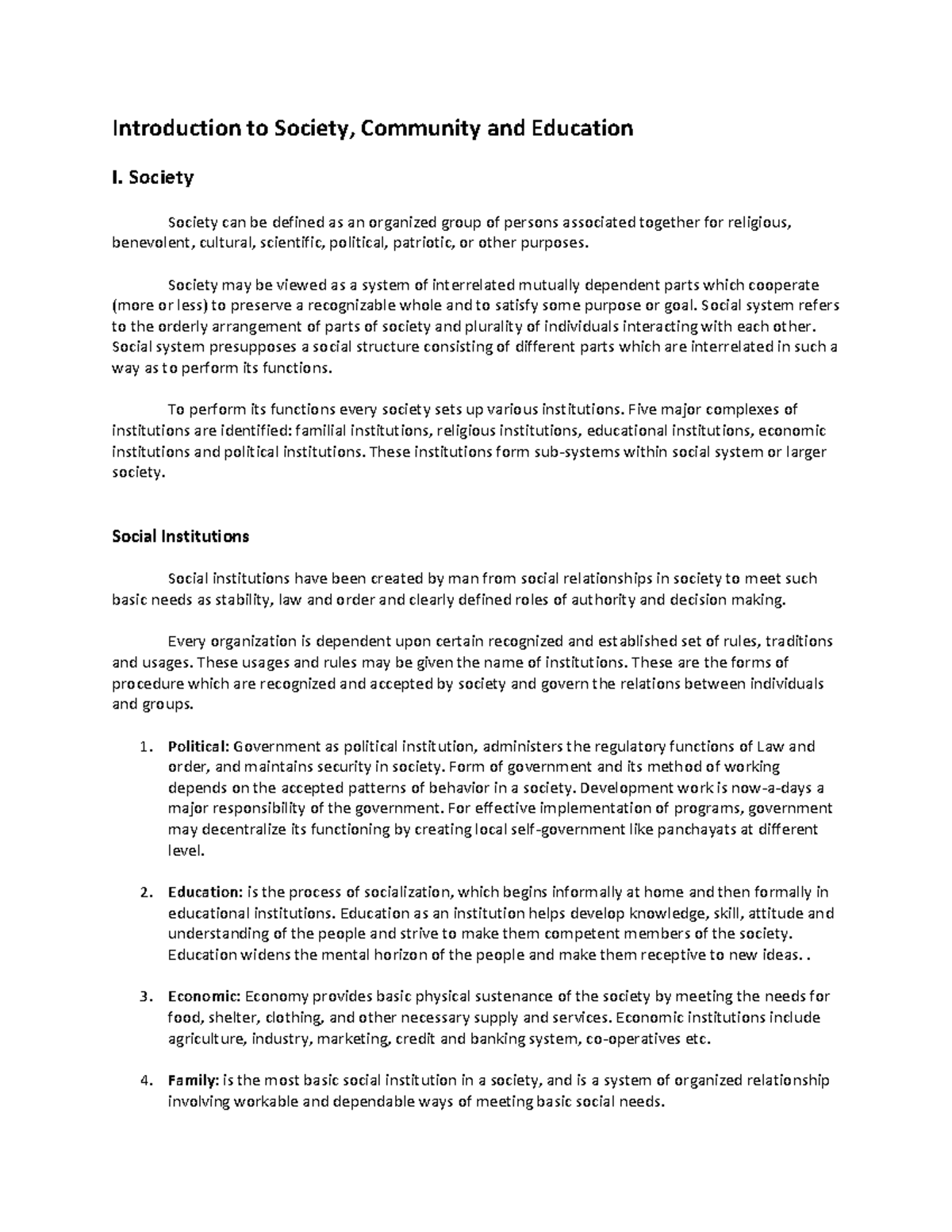 Teaching Multi Grade Classes - Introduction to Society, Community and ...