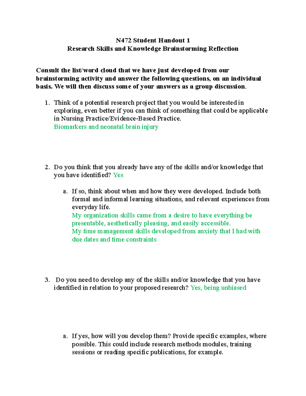 N472 Student Handout 1 - Notes - N472 Student Handout 1 Research Skills ...