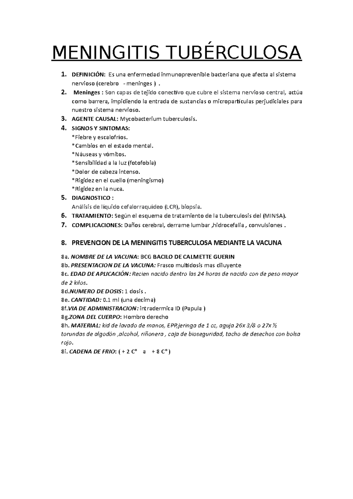 Meningitis Tuberculosa 25 - MENINGITIS TUBÉRCULOSA 1. DEFINICIÓN: Es ...