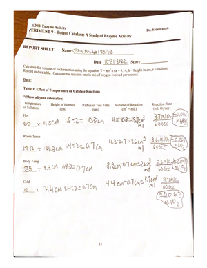 Experiment 11 Identification Of Lipids Lab Report - Dr. Srinivasan ...