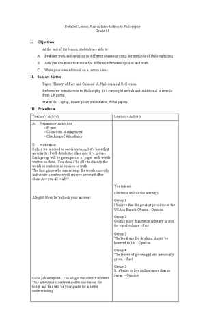 Lesson-Plan Enlightenment- Period - A Semi-detailed Lesson Plan in ...