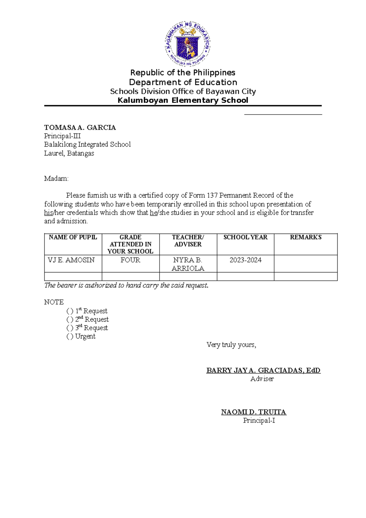F137 Request - The forms that were submitted were used in the field ...