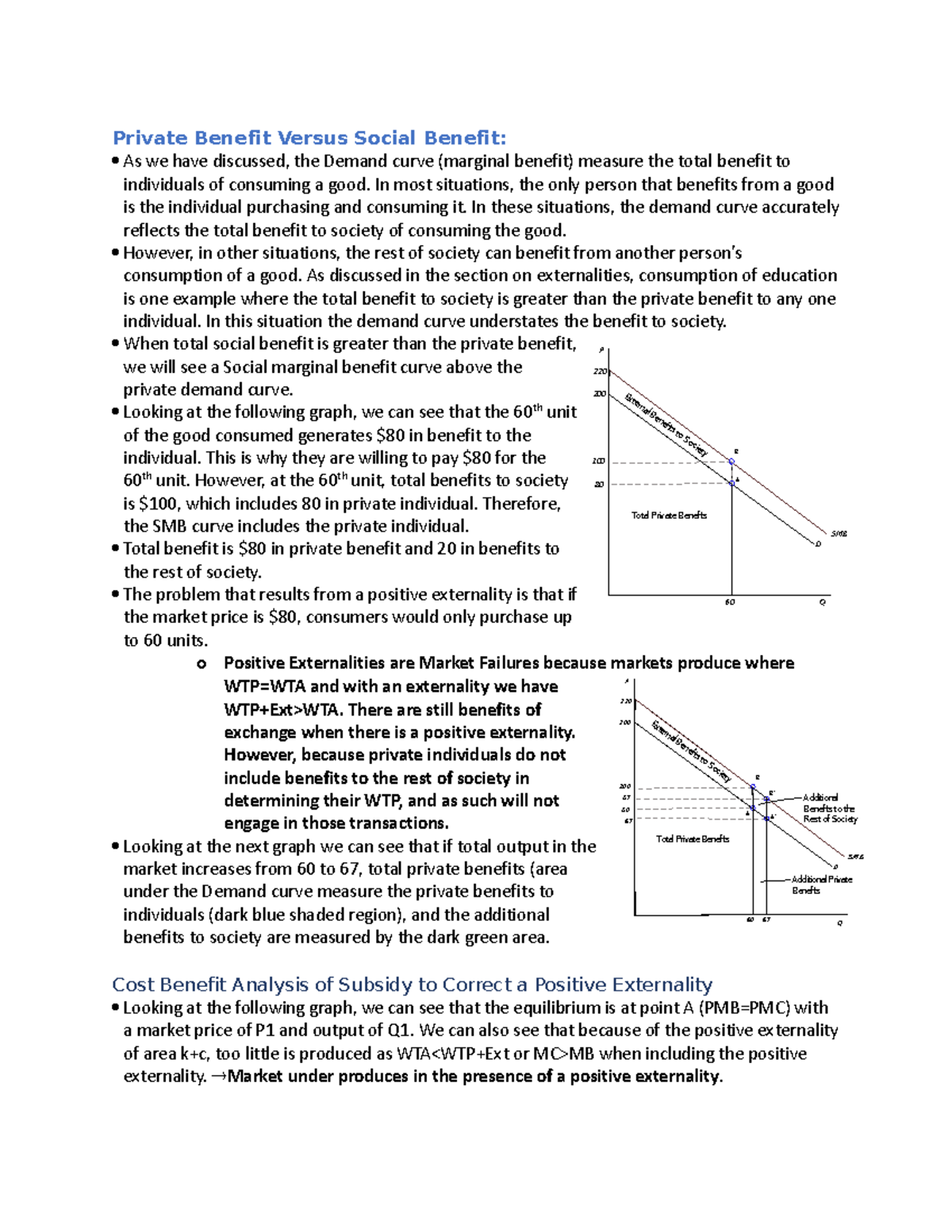 9. Positive Externalities Corrected by Subsidies - Private Benefit ...