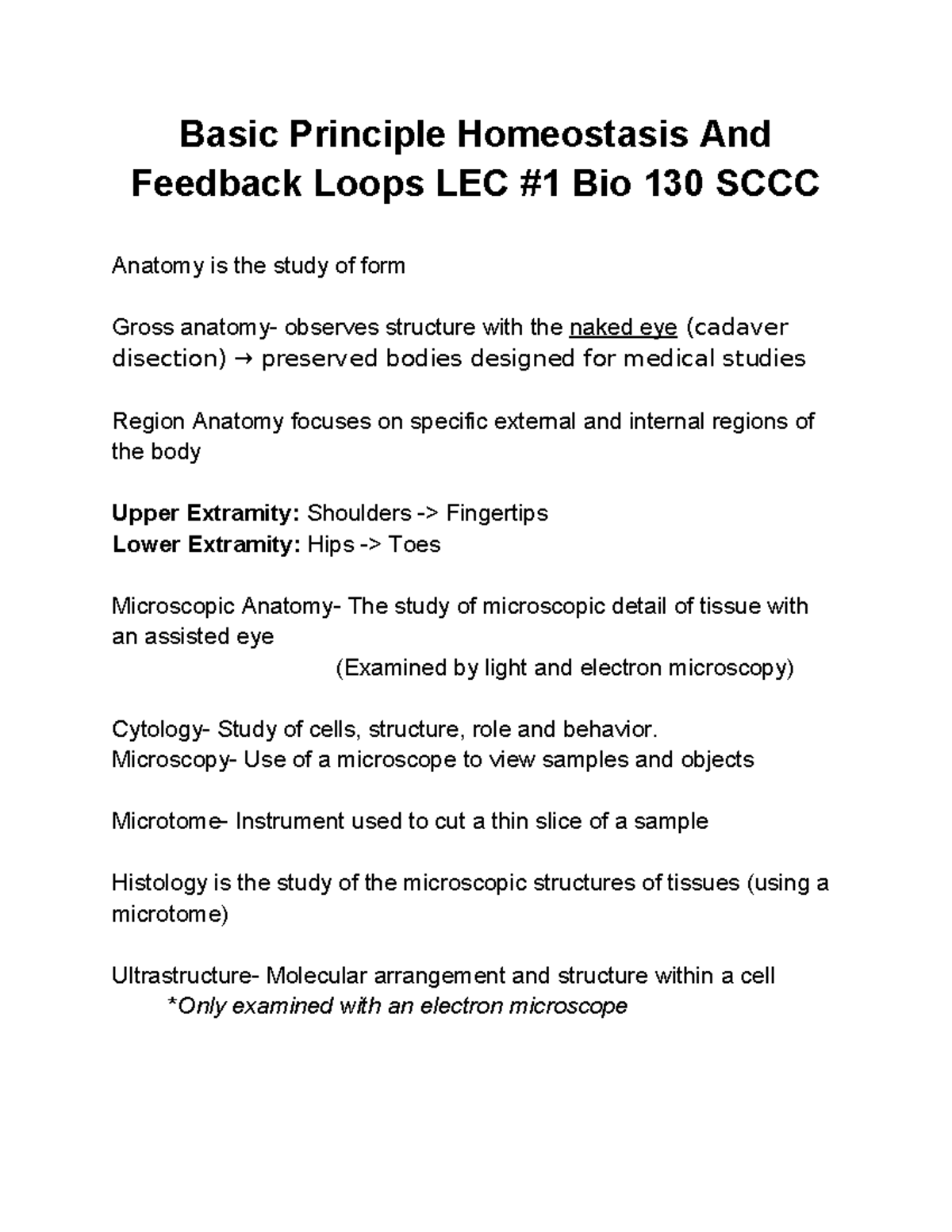 Basic Principle Homeostasis And Feedback Loops LEC #1 Bio 130 SCCC ...