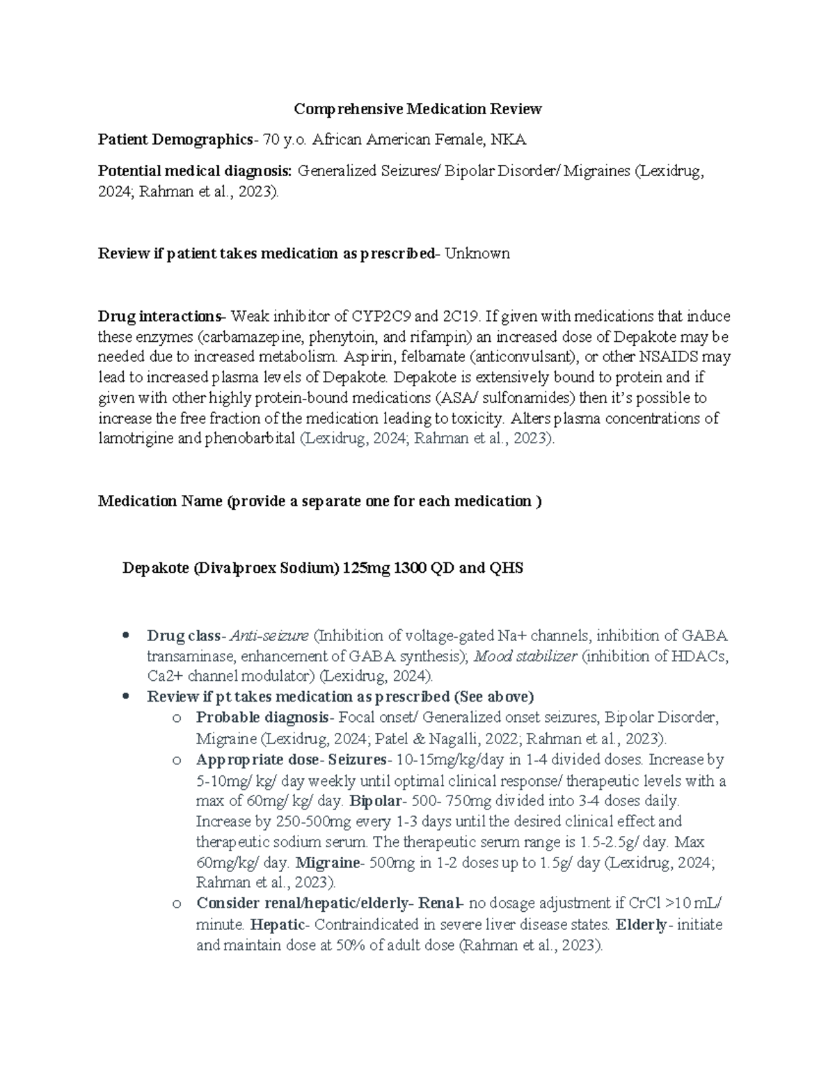 Med Review Spring 24 - Comprehensive Medication Review Patient ...
