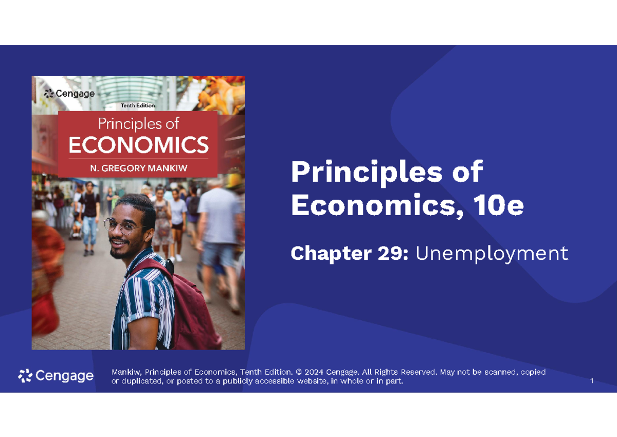 Chapter 29 Unemployment - 1 Mankiw, Principles of Economics, Tenth ...