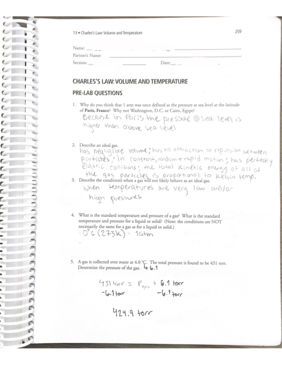 Lab13 - gchm1-partnerwork - 13 • Charles's Law Volume and Temperature ...