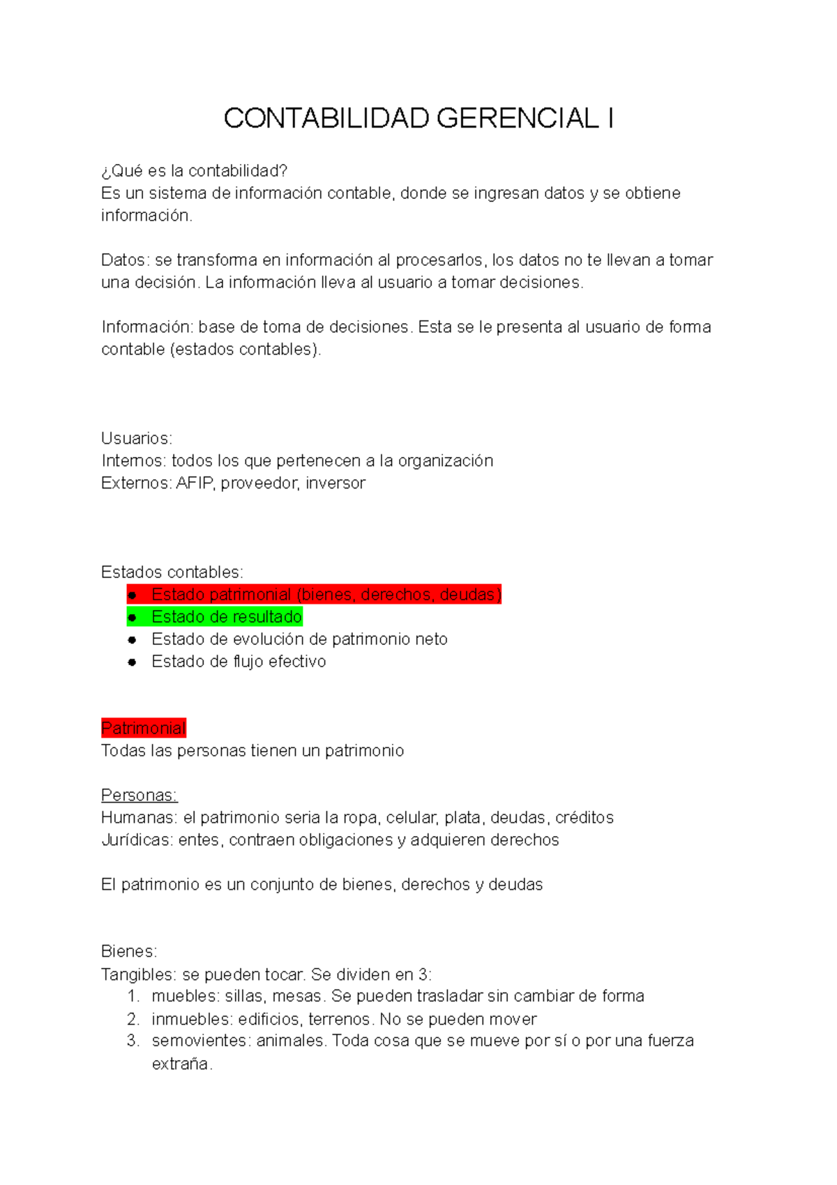 Contabilidad Gerencial 1 - CONTABILIDAD GERENCIAL I ¿Qué es la contabilidad? Es un sistema de ...