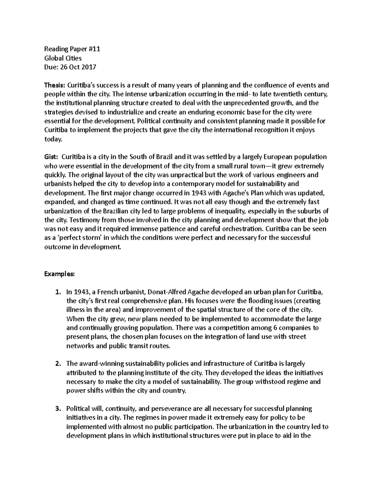 Reading Paper 11 - Reading Paper # Global Cities Due: 26 Oct 2017 ...