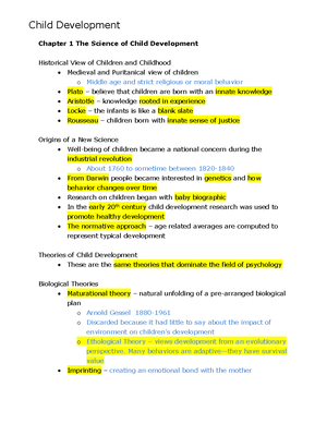 Chap 6 - cognitive developmental - Children and Their Development - PSYC 2290 UNIT 6COGNITIVE ...