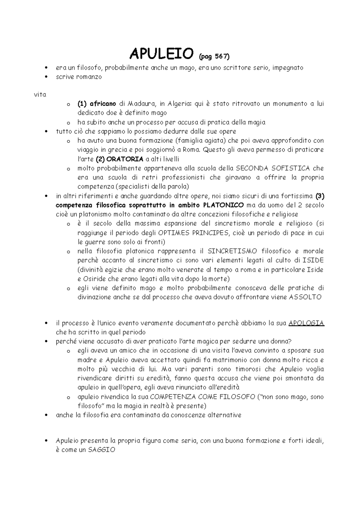 Apuleio - APULEIO (pag 567) era un filosofo, probabilmente anche un ...