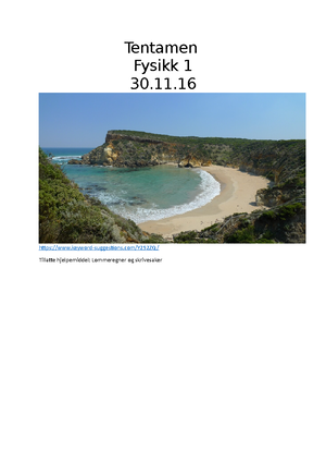 Eksempeloppgave i fysikk 1 kap 1 og 2 - Eksempeloppgave i fysikk 1 kap ...