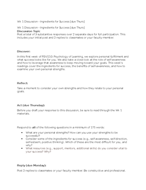 Week+2+WS - Wk 2 Summative Assessment: Psychological Concepts and ...
