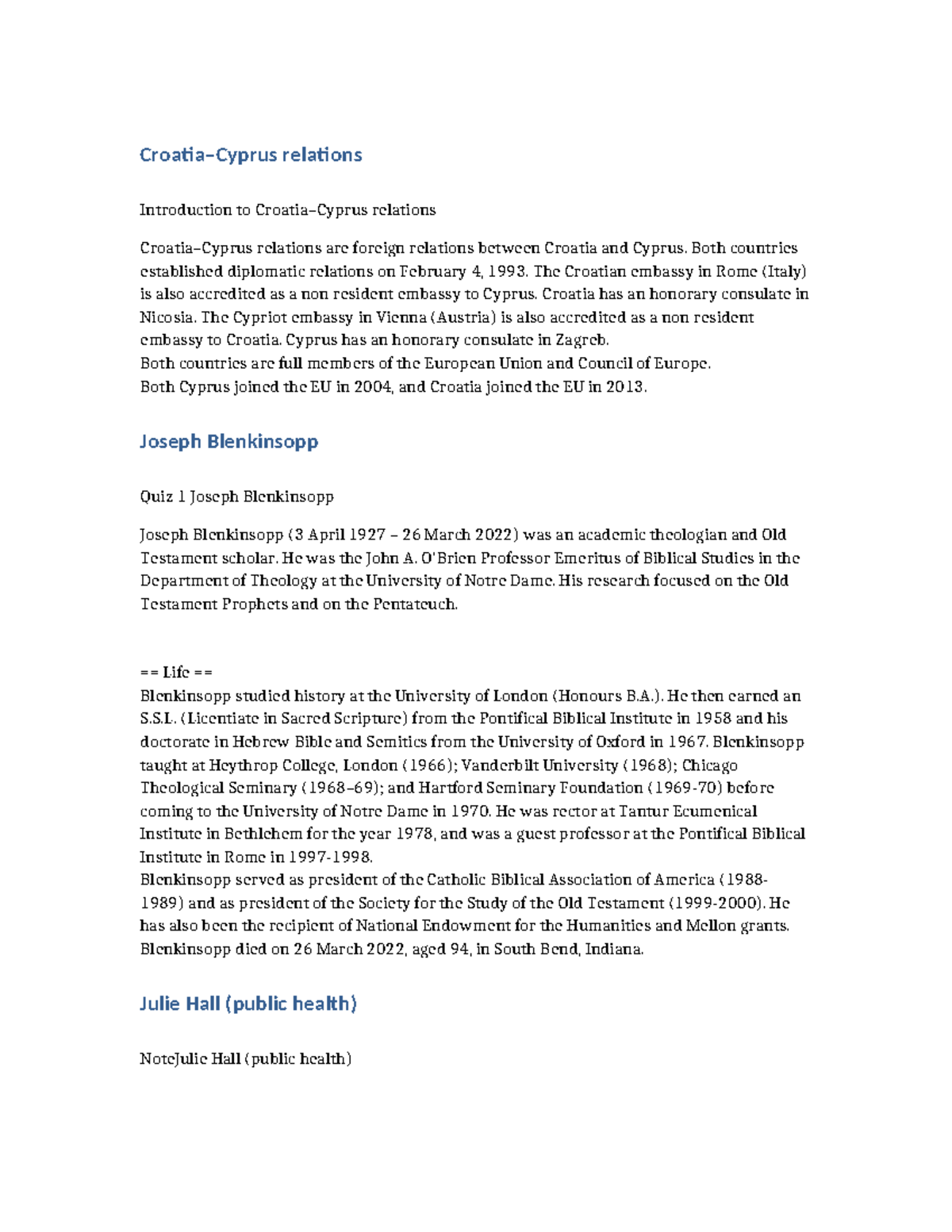 HIST123 Lecture-Note Croatia–Cyprus relations - Croatia–Cyprus ...