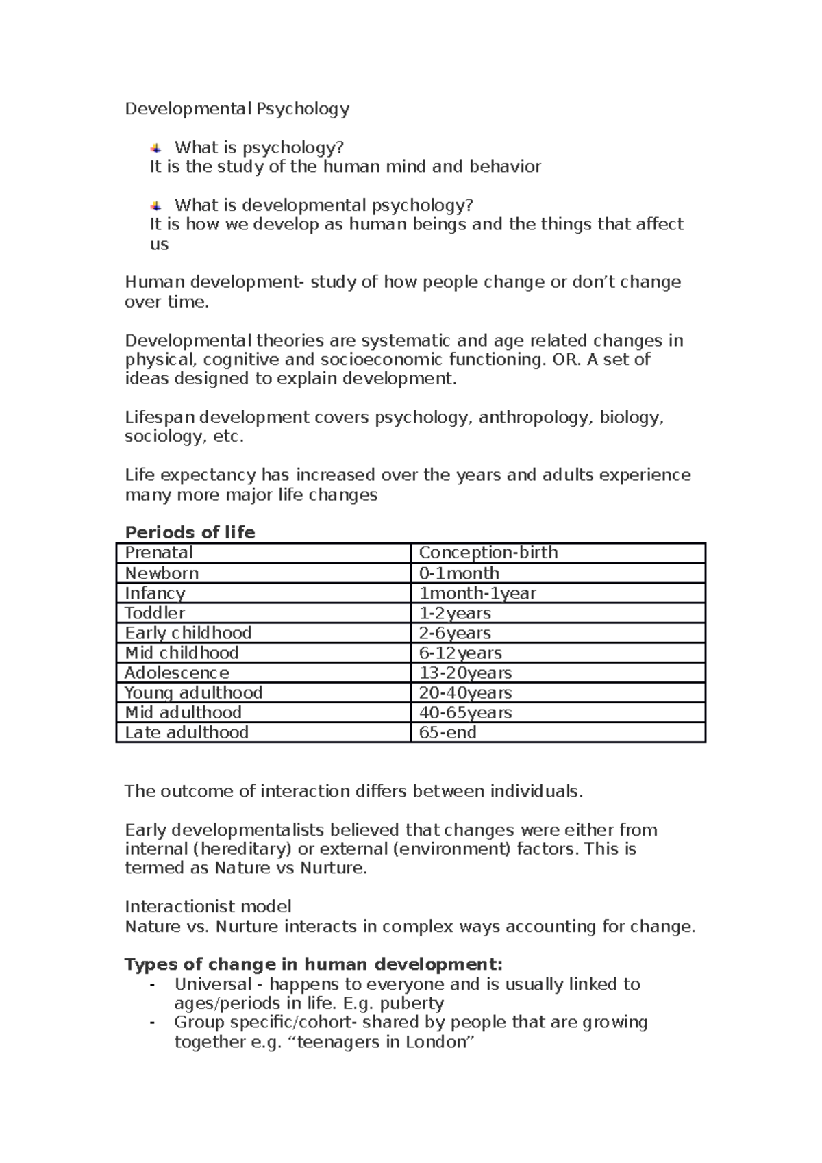 Introduction to Developmental Psychology - Developmental Psychology ...