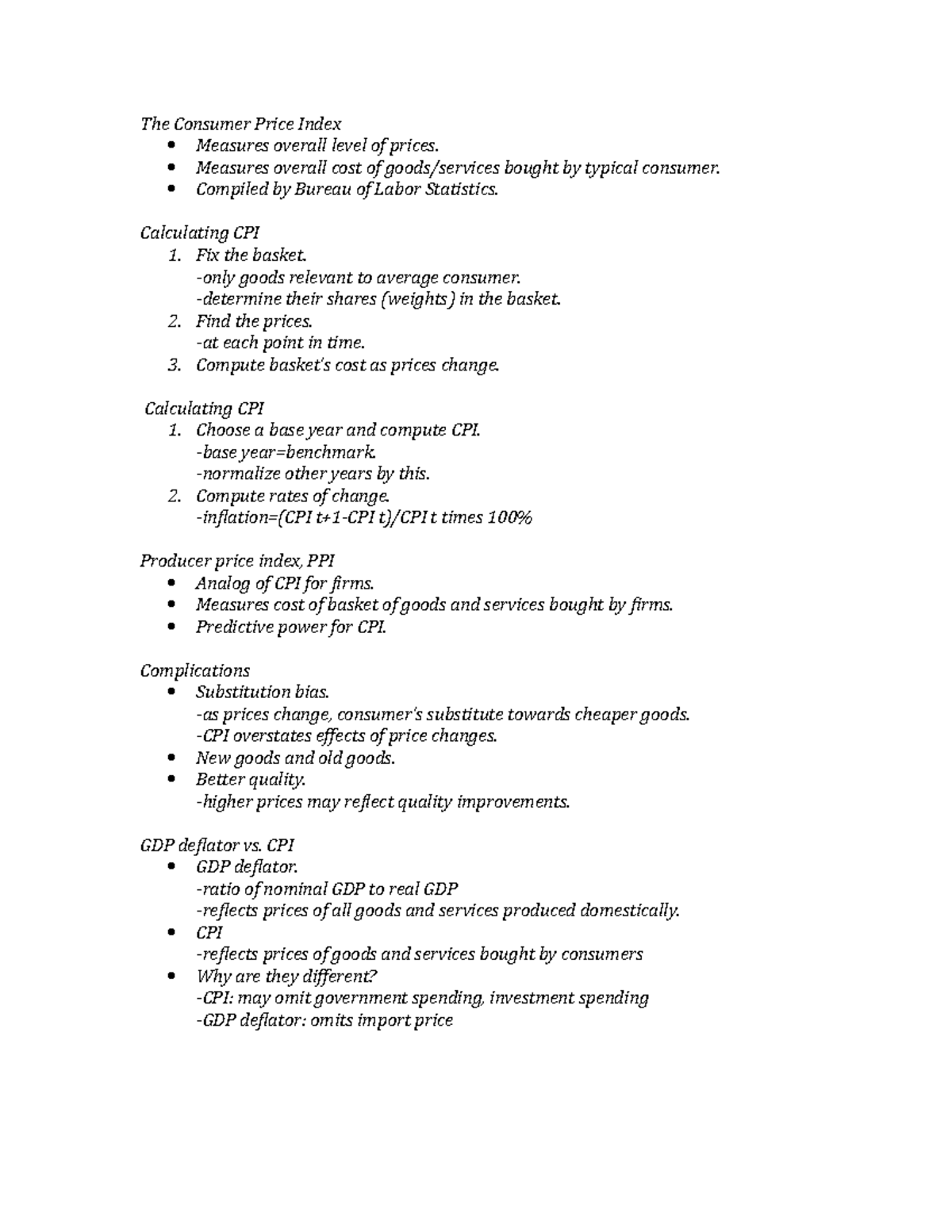 Macroeconomics Lecture 2 - The Consumer Price Index Measures overall ...