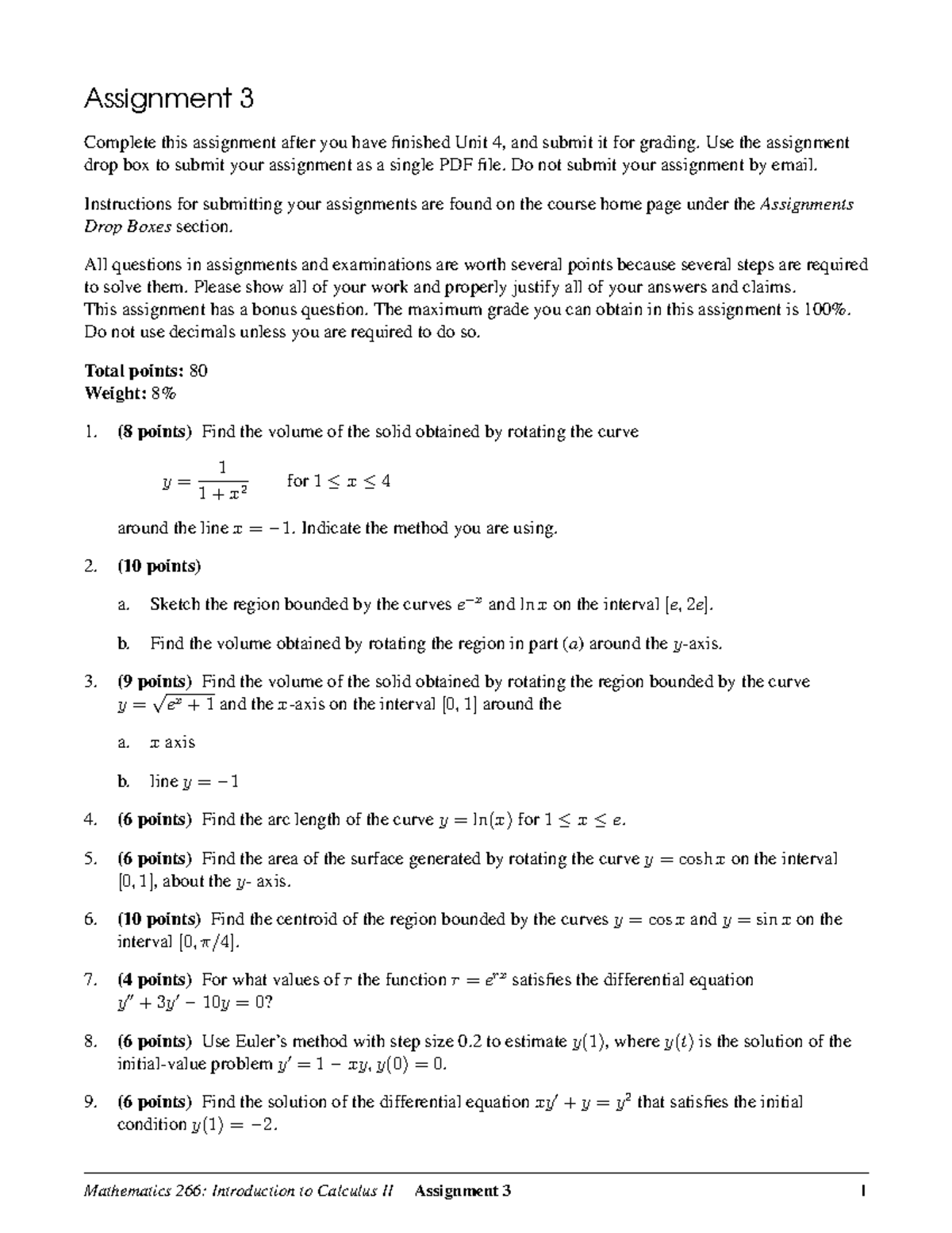 Assignment 3 QuestionsLecture notes for the class that are good and ...