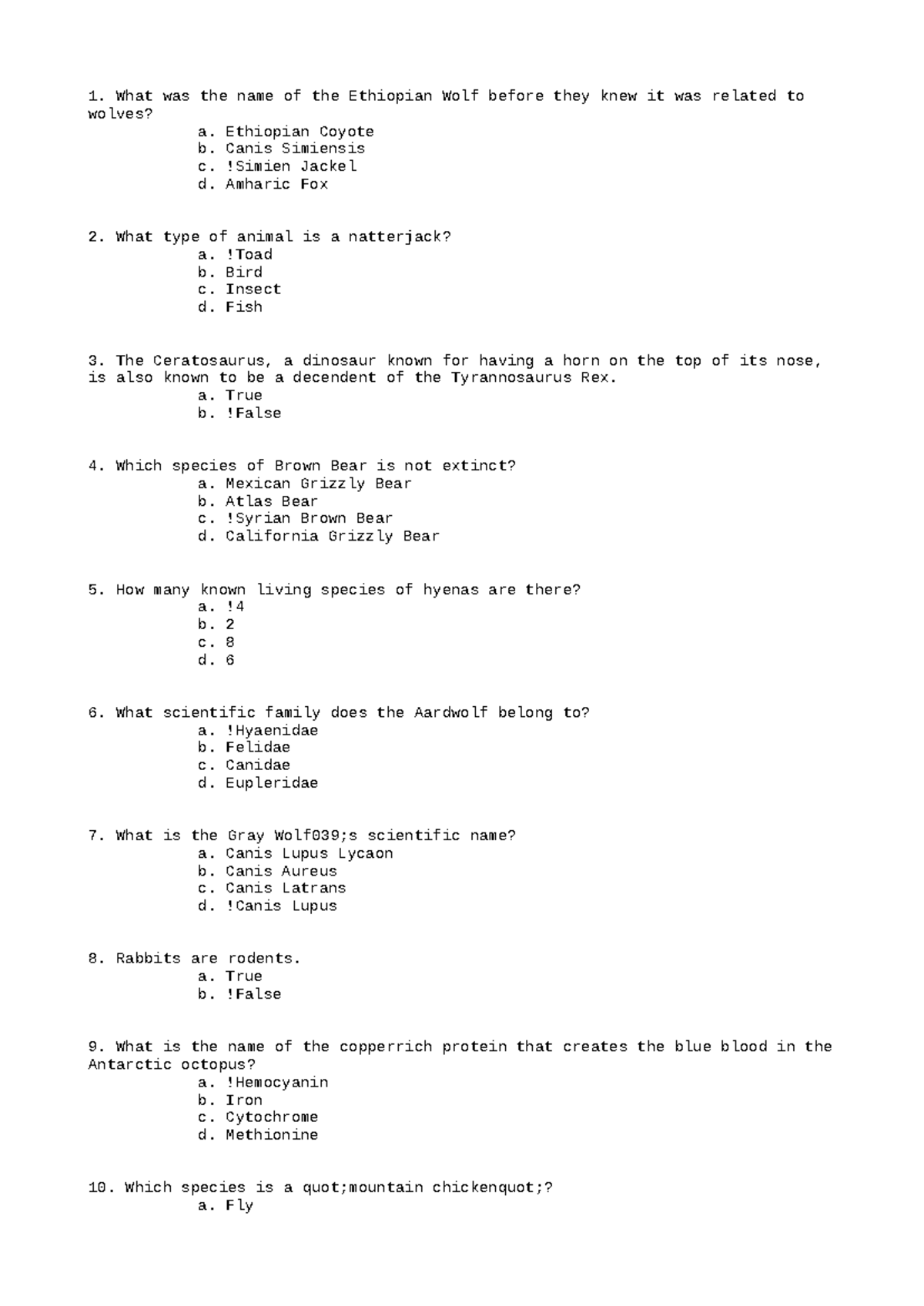 MU108 Interview Fall 2023 8 - What was the name of the Ethiopian Wolf ...