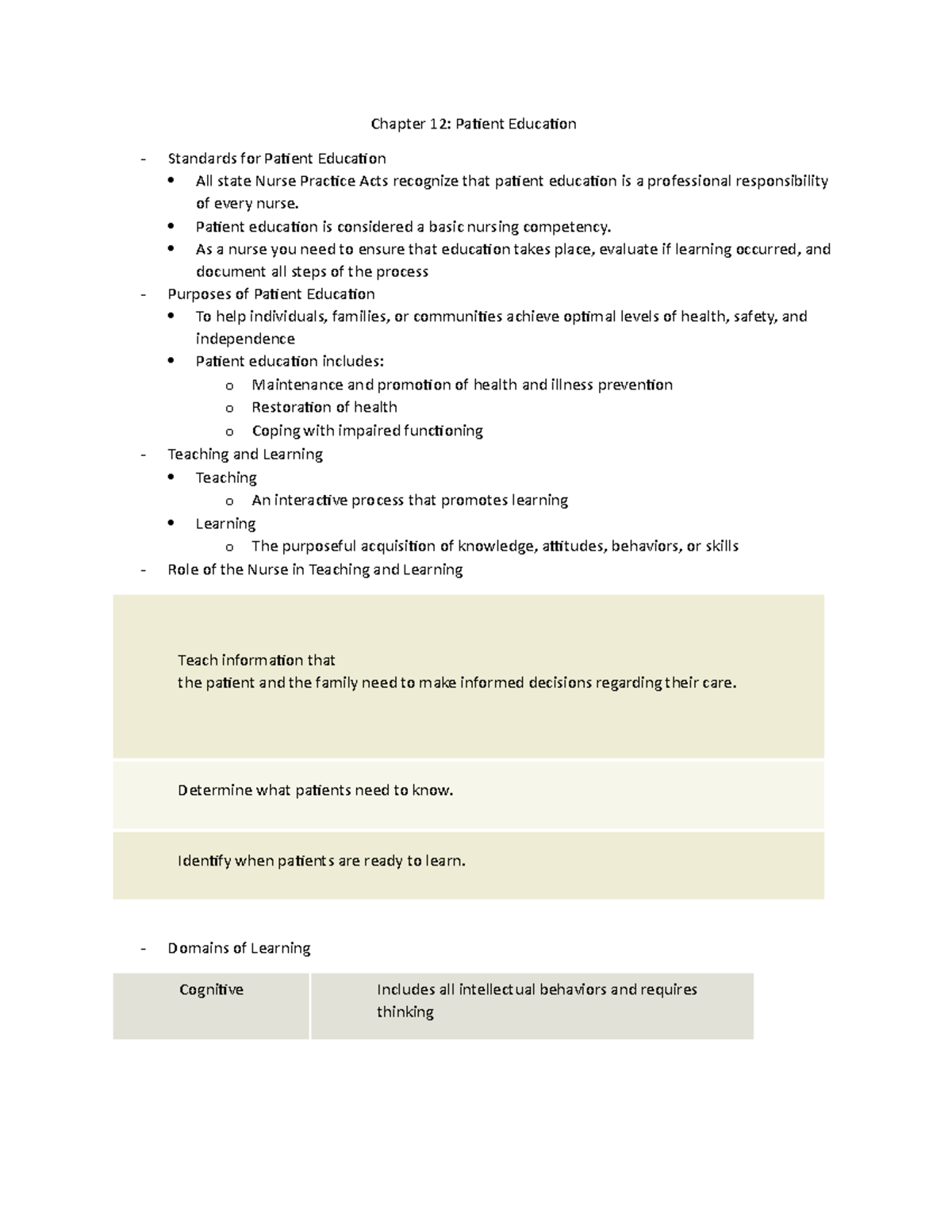 Chapter 12 Patient Education - Chapter 12: Patient Education Standards ...