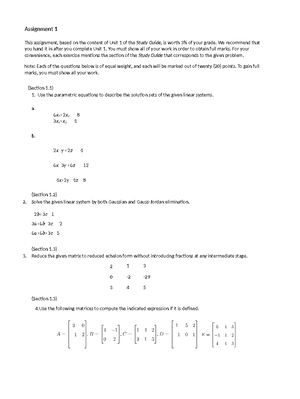 Unit 3 - MATH 270 Study Guide - Determinant of a Matrix Mathematics 270 Linear Algebra I Study ...
