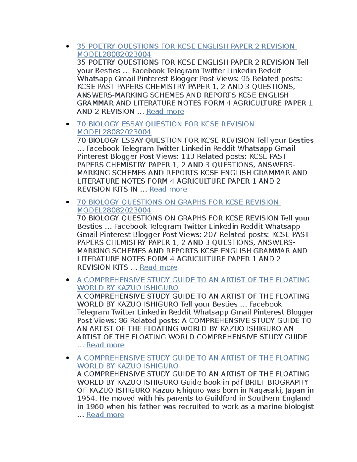 35 Poetry Questions FOR KCSE English Paper 2 Revision Model 28082023004 ...