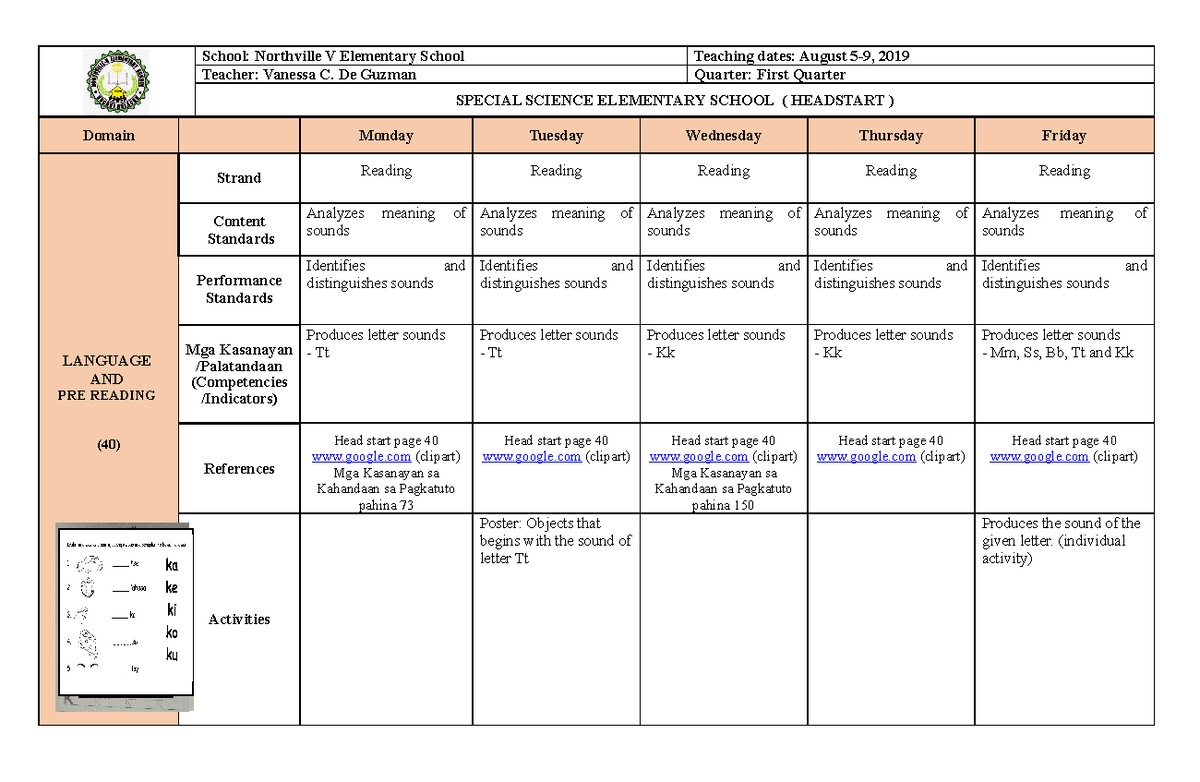 2 language and pre reading - School: Northville V Elementary School ...