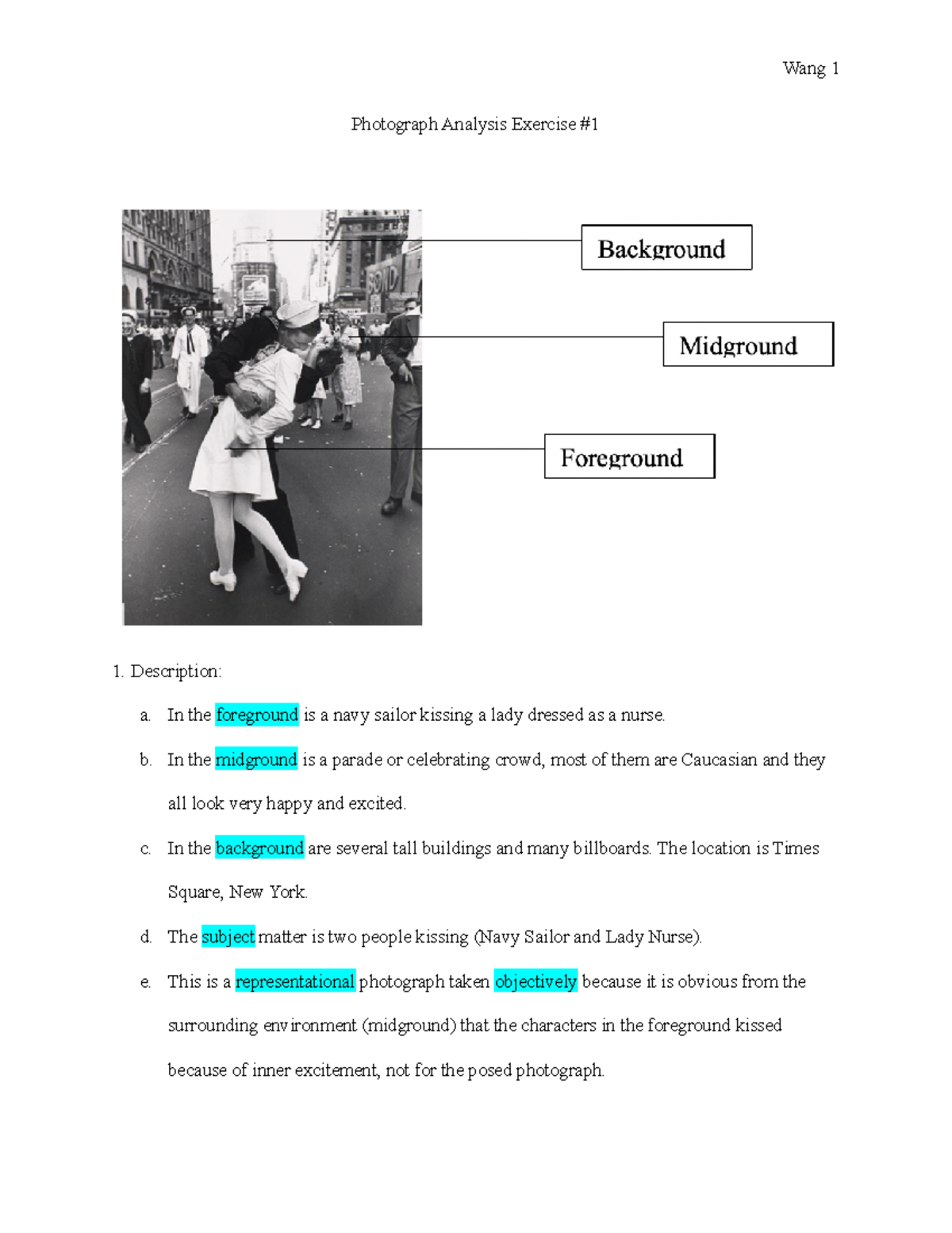 Photo 121 Photograph Analysis Exercise #1 - Wang 1 Photograph Analysis ...