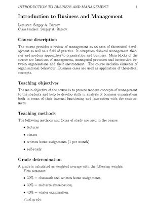 Pdf - Lecture notes - Business Management: Back to Basics Edition: 1st ...