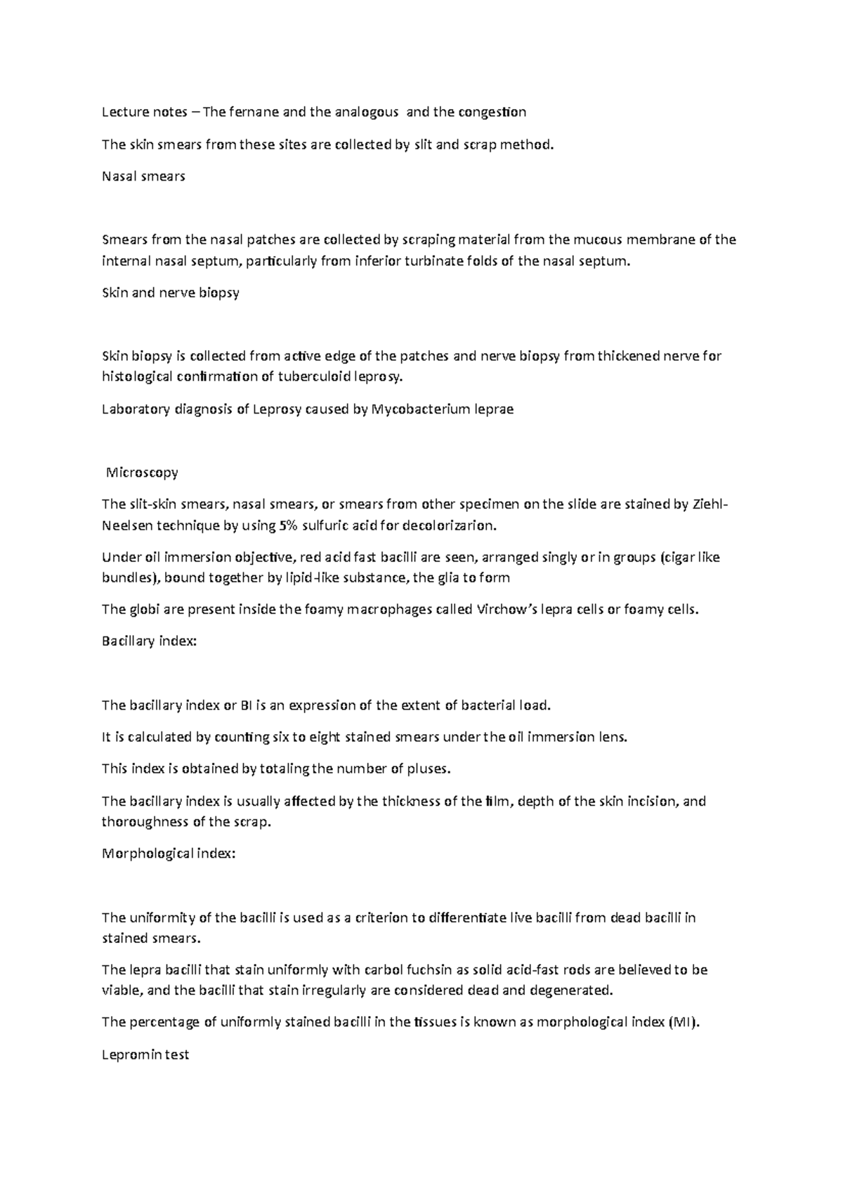 Lecture notes – The fernane and the analogous and the congestion ...