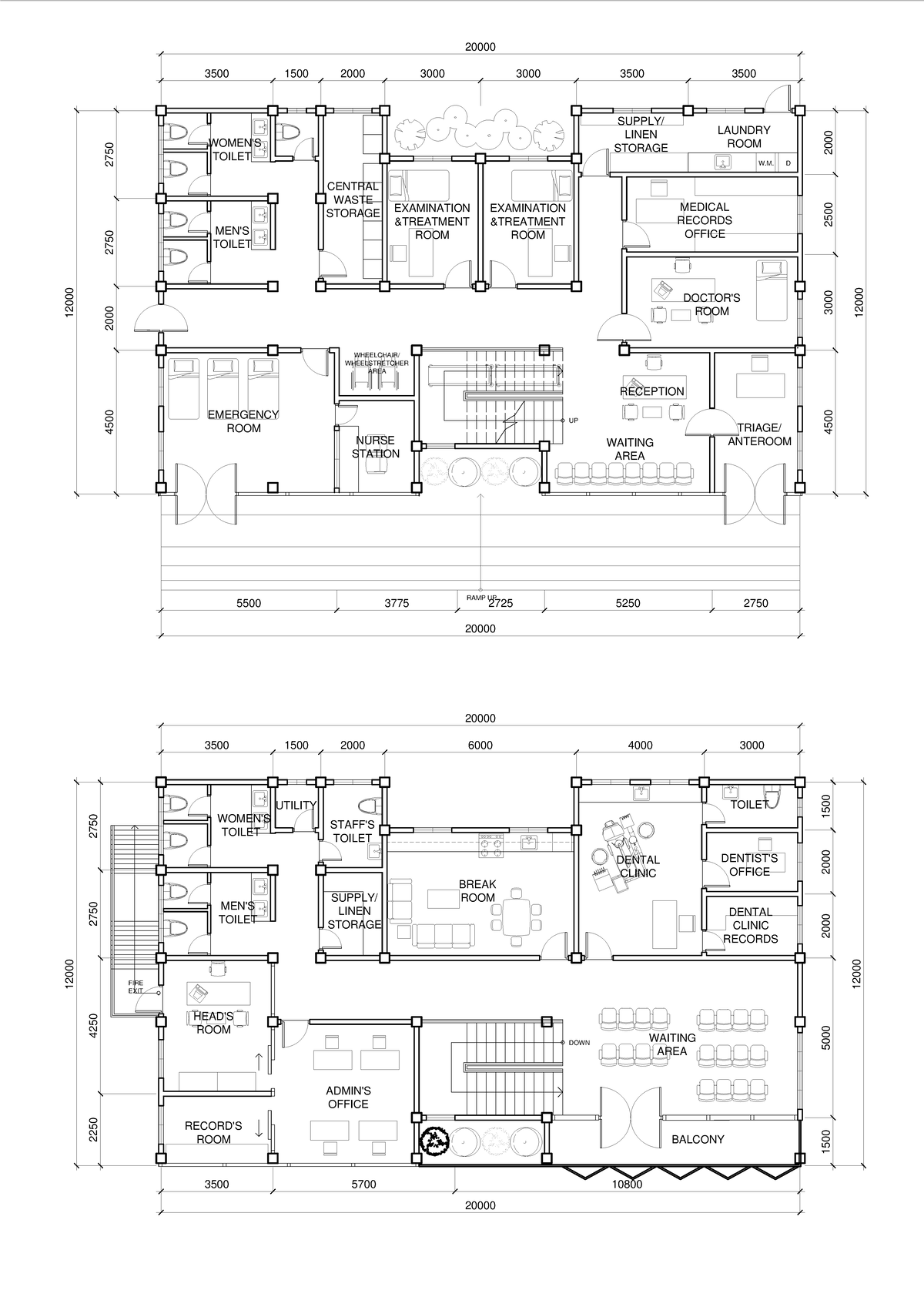 Clinic Floor PLAN - EMERGENCY ROOM RECEPTION &TREATMENT EXAMINATION ...
