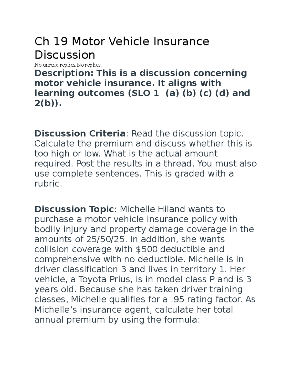 Ch 19 Motor Vehicle Insurance Discussion h Dc Zv P 6 - Ch 19 Motor ...