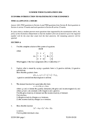 Textbook Answers to Exercises - Mathematics for Economists, Fourth ...
