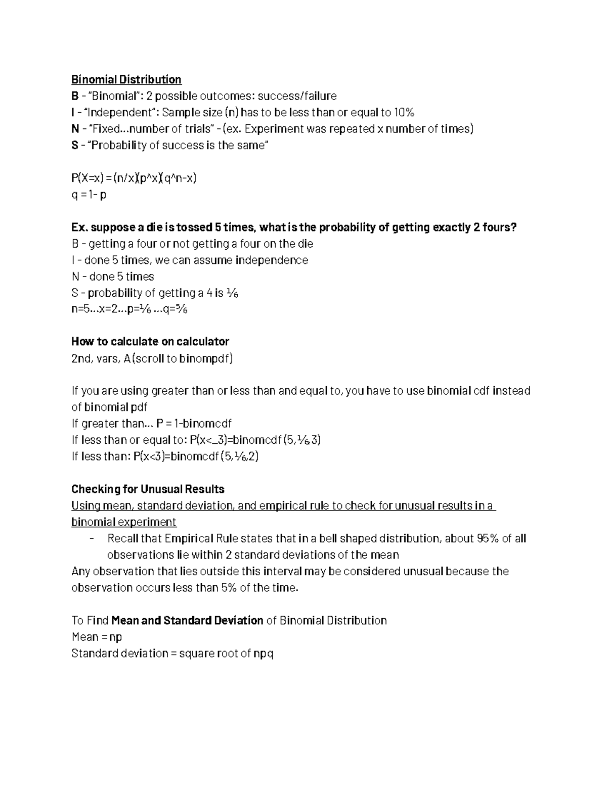 Binomial Distribution 12 6 22 - Binomial Distribution B - “Binomial”: 2 ...