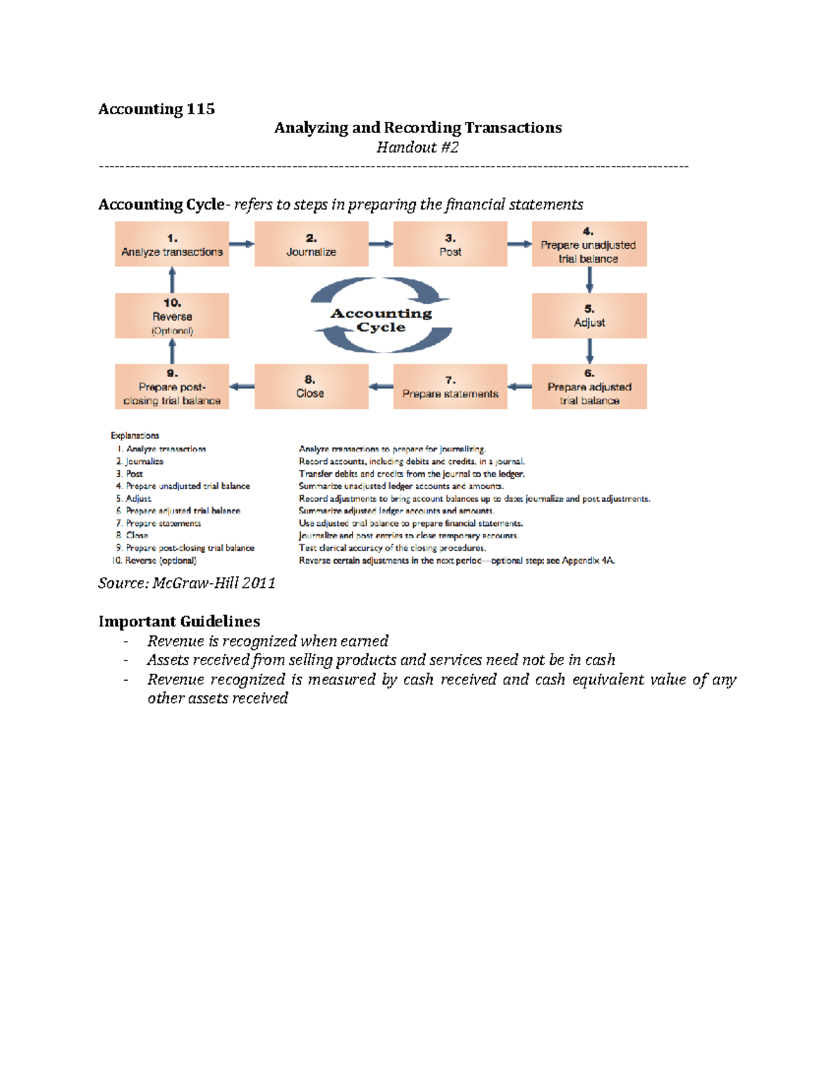 Handout 2- Analyzing-2 - Accounting 115 Analyzing and Recording ...