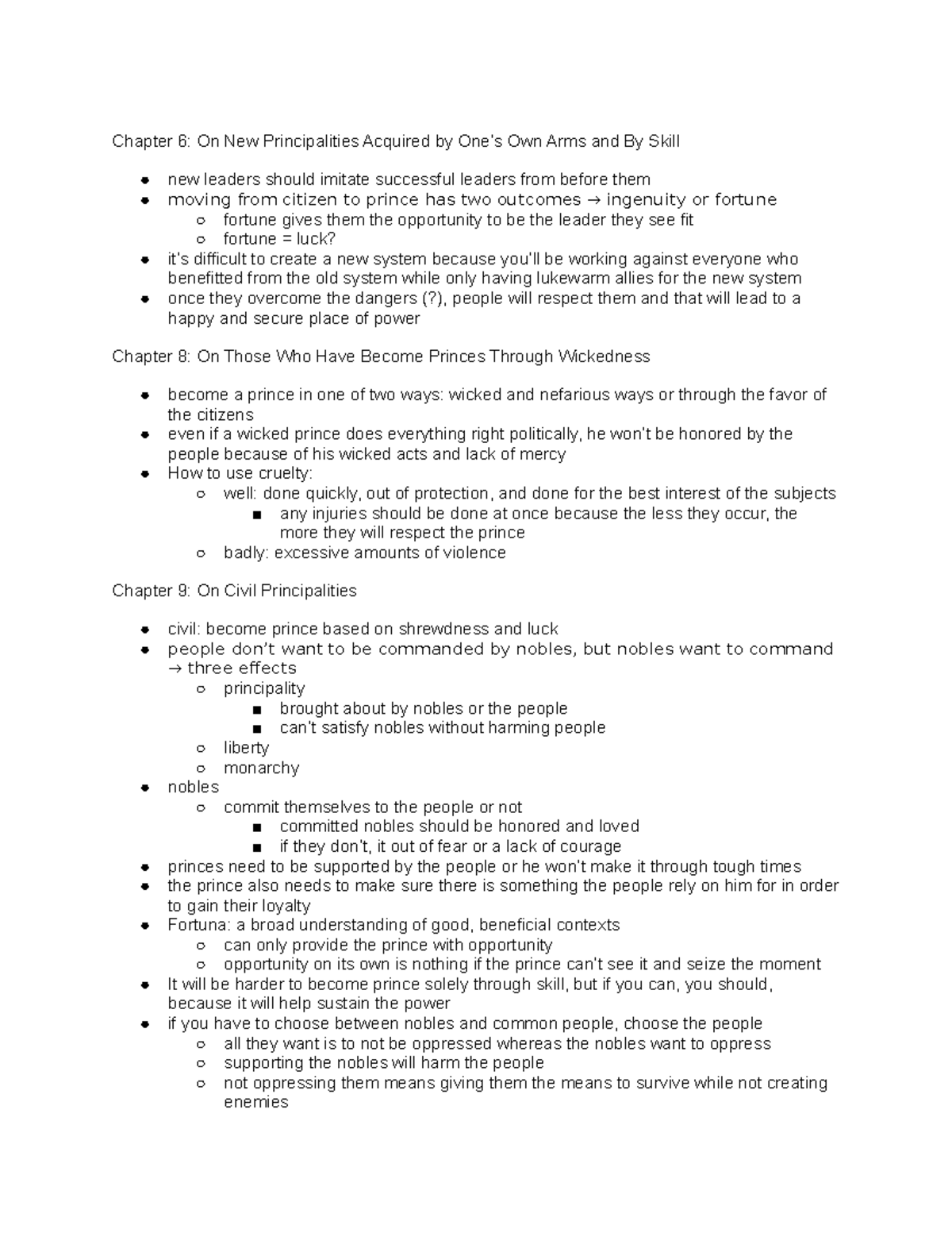 Machiavelli, 1513, The Prince, chapters 6, 8-9 - Chapter 6: On New ...