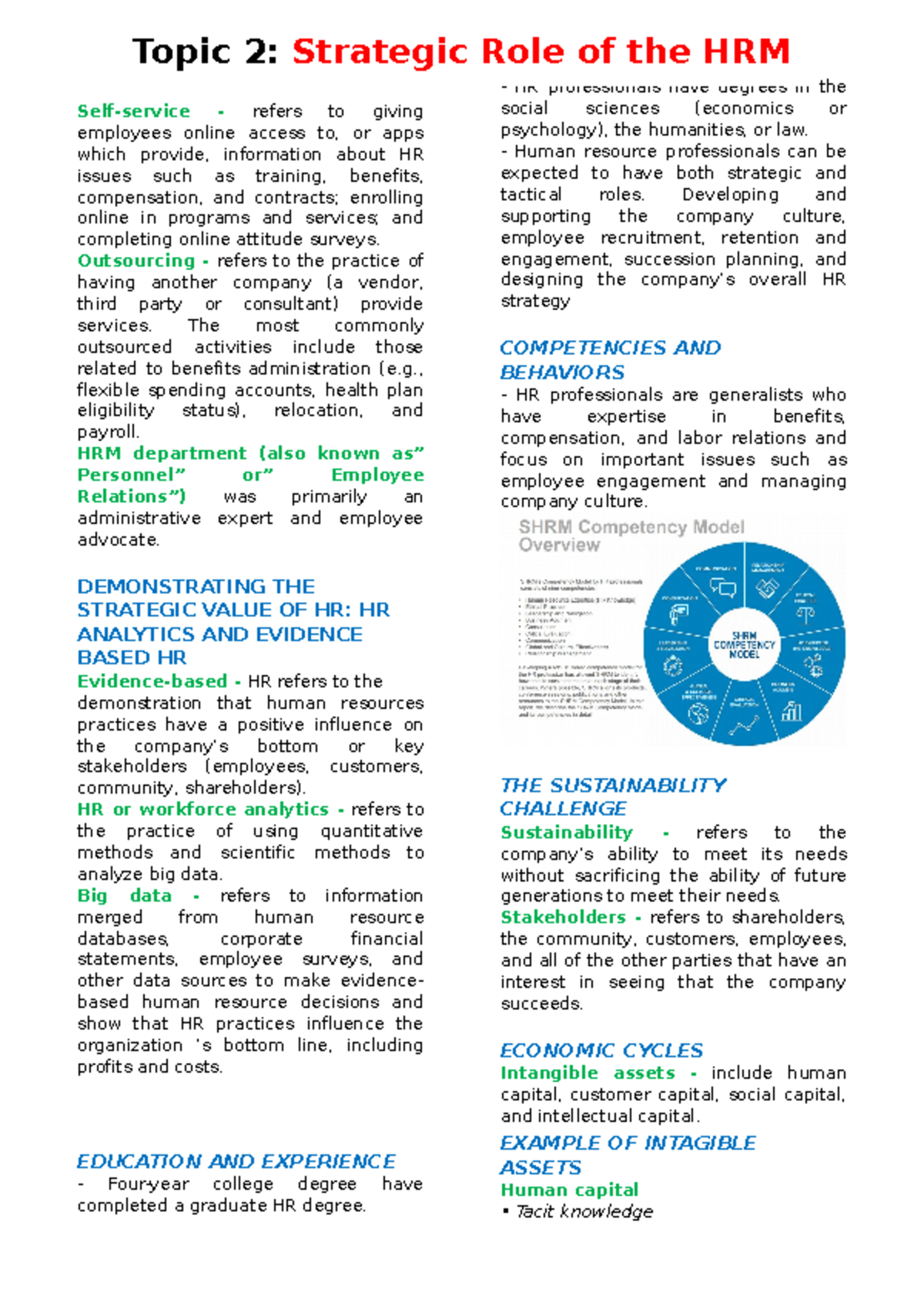 Lesson-1-HRM - Lesson 1 - Self-service - refers to giving employees ...