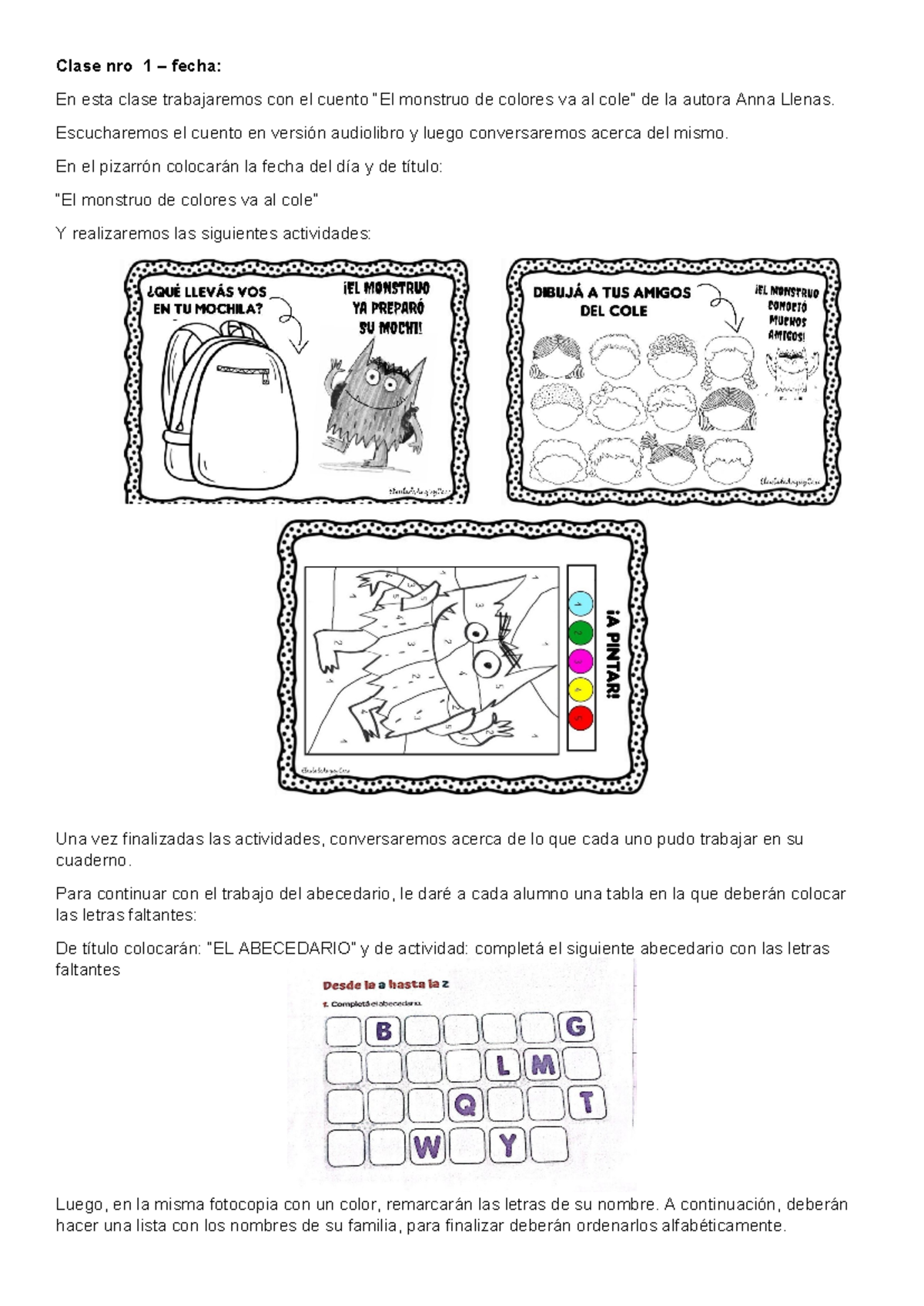 Marzo PDL - En esta clase trabajaremos con el cuento “El monstruo de ...