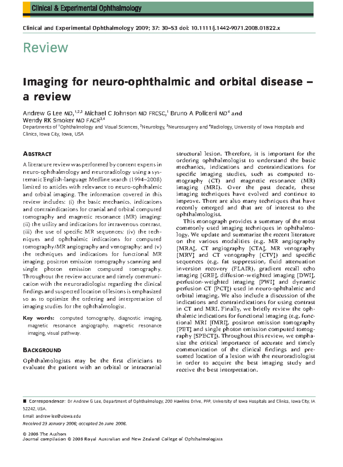 Doc imp - Review Imaging for neuro-ophthalmic and orbital disease – a ...