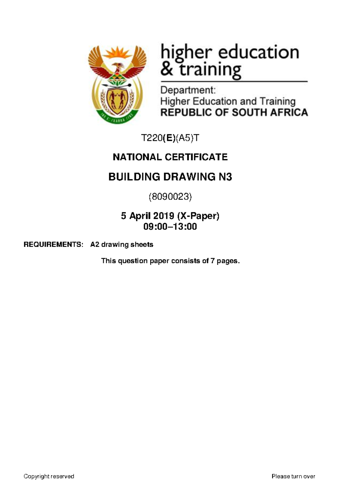 T220 - Building Drawing N3 QP APR 2019 Signed Off - T220(E)(A5)T ...